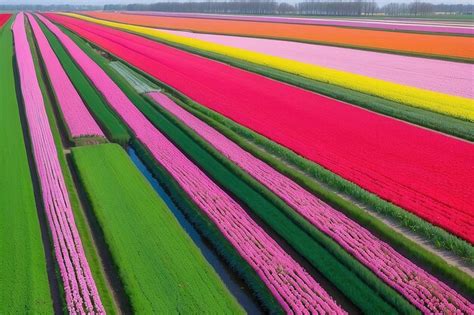 Tulip Fields In Holland Premium Ai Generated Image