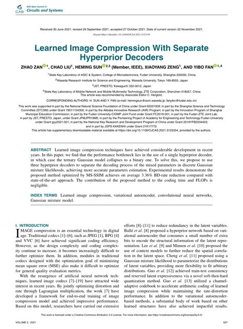 Pdf Learned Image Compression With Separate Hyperprior Decoders