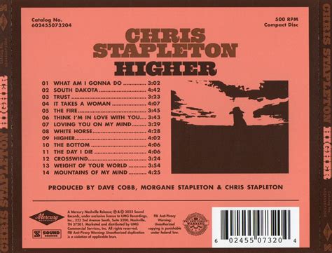 Encarte Chris Stapleton Higher Encartes Pop