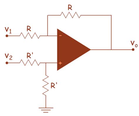 Difference Amplifier Or Op Subtractor Electrical U