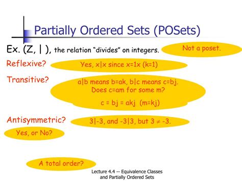 ppt lecture 4 4 equivalence classes and partially ordered sets