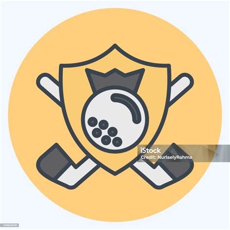 아이콘 토너먼트 골프 심볼과 관련이 있습니다 컬러 메이트 스타일 심플한 디자인 편집 가능 간단한 그림 Championship에 대한 스톡 벡터 아트 및 기타 이미지 Istock