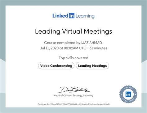ijaz ahmad on linkedin certificate of completion