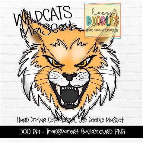 Wildcat School Mascot Doodle Clipart Png Digital Design Wildcats