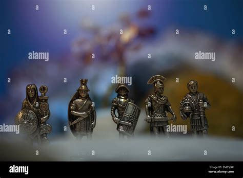 Roman Soldier Figurines Small Metal Warrior Figurines Posed In Small Cinematic Scenes Gladiator