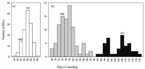 Frequency Distribution For Flowering Time Of 130 Recombinant Inbred Download Scientific Diagram