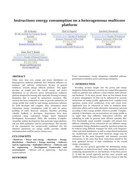 Pdf Instructions Energy Consumption On A Heterogeneous Multicore Platform