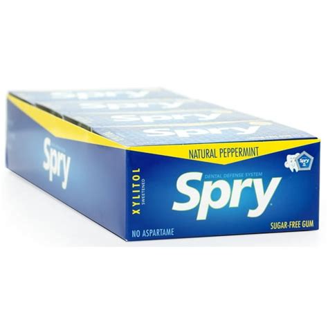 Spry Chewing Gum Xylitol Peppermint Flavor 10 Pieces Pack