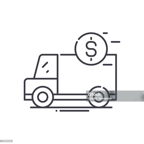 배송 전달 아이콘 선형 격리 된 그림 얇은 줄 벡터 웹 디자인 기호 흰색 배경에 편집 가능한 스트로크와 개요 개념 기호 개체 그룹에 대한 스톡 벡터 아트 및 기타 이미지