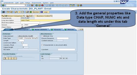 Creating Infoobject Characteristic In Sap Bibw Tutorials And Tips