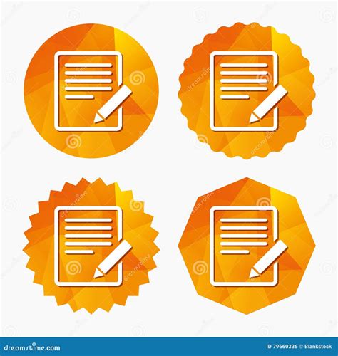 Edit Document Sign Icon Edit Content Button Stock Vector