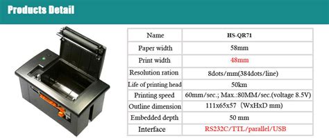 Buy Wholesale China Inch Mini Embedded Thermal Receipt Printer Mm