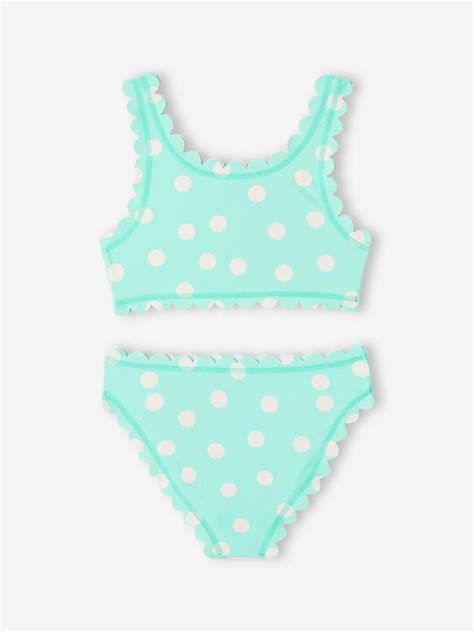 Vertbaudet Mädchen Bikini Mit Tupfen Oeko Tex® In Aqua