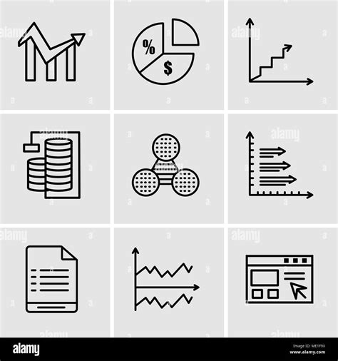Set Of 9 Simple Editable Icons Such As Data Import Interface Chart User Warning Bars Pie