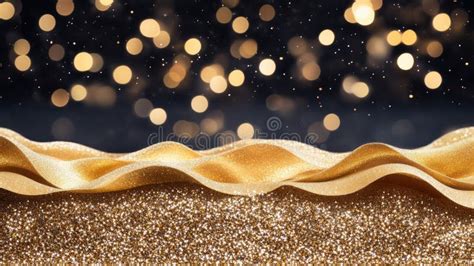 Glittering Golden Particles Float Against A Dark Backdrop Offering An Elegant Space For New