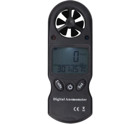 TL Compteur de Vitesse du Vent en Anémomètre Numérique Multifonction Thermomètre