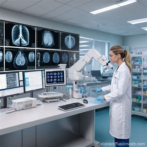 High Tech Clinical Lab Scene Stable Diffusion Online