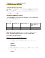 Template Error Propagation Exercise Pdf Template Error Propagation Exercise Extra Points