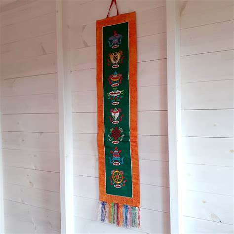 Vertical Tashi Tagye Brocade Temple Hanging The Buddha Buddha
