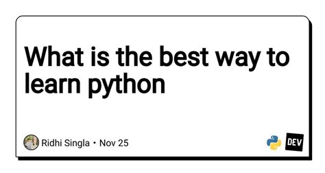 what is the best way to learn python r devto
