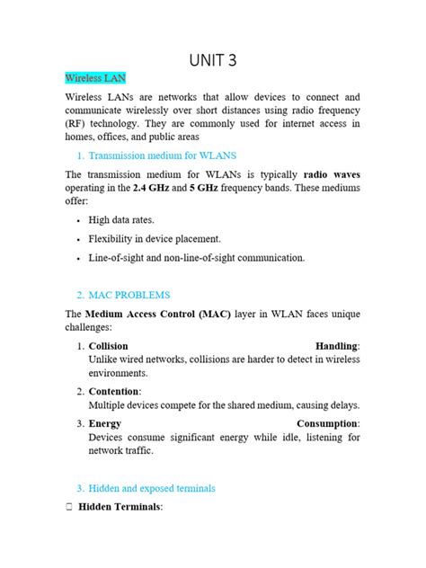 Unit 3 Wireless And Mobile Computing Pdf Routing Wireless Lan