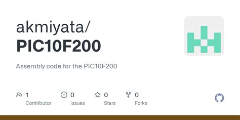 Github Akmiyatapic10f200 Assembly Code For The Pic10f200