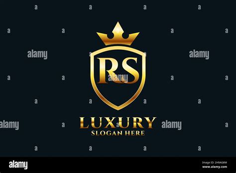 Rs Elegant Luxury Monogram Logo Or Badge Template With Scrolls And