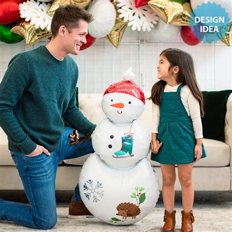 38 Inch Anagram Satin Woodland Snowman Foil Balloon 44899