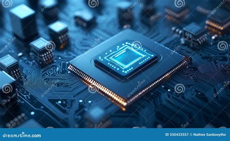 Advanced Gpu Cpu Microchip For Ai Technology Close Up On Powerful Computer Board As Wide Banner