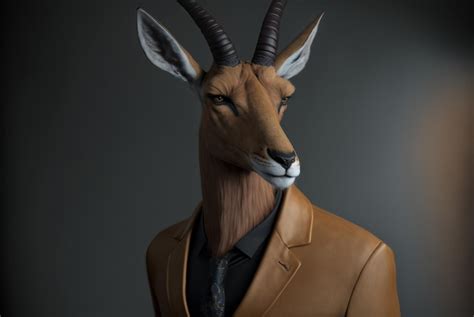 Premium Photo A Statue Of A Deer Wearing A Suit