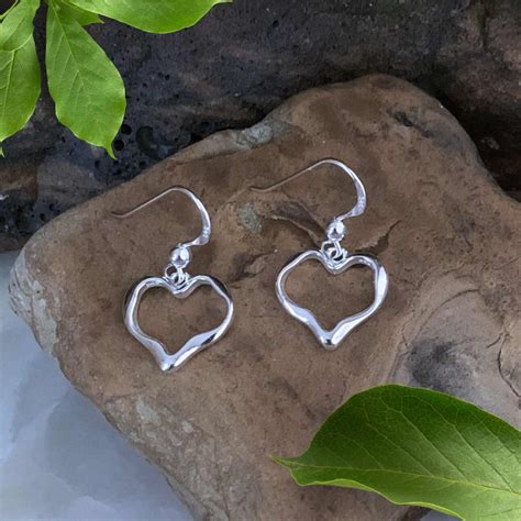 Abstract Open Sterling Silver Heart Dangle Earrings Gle Good Living
