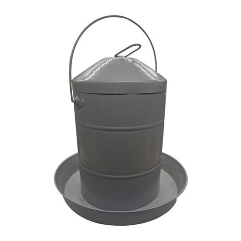 Abreuvoir Poule Galva Gris Avec Anse 12L Gaun Poulailler Direct