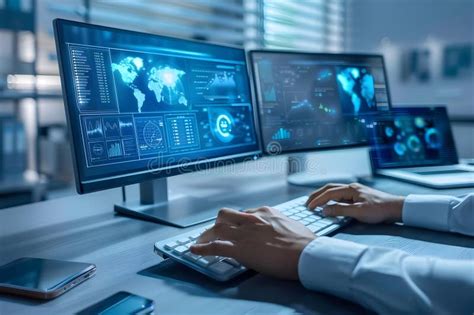 Global Data Analyst Uses Advanced Software To Process And Analyze