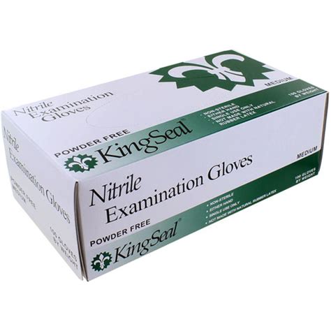 KingSeal Nitrile Exam Gloves MEDIUM Box Of 100 XUmp