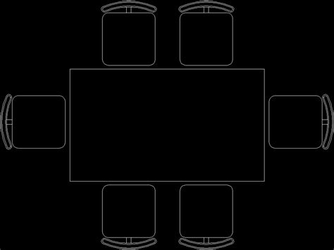 Mesa Rectangular Con Sillas Incorporadas En Dwg 5 18 Kb Librería Cad
