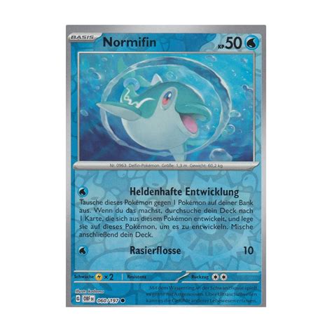 Normifin 060 197 REVERSE HOLO Obsidianflammen Pokemon Karte Kaufen