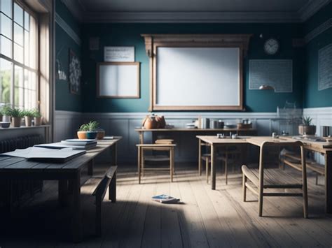 Premium Ai Image Back To School Realistic Photograph Classroom