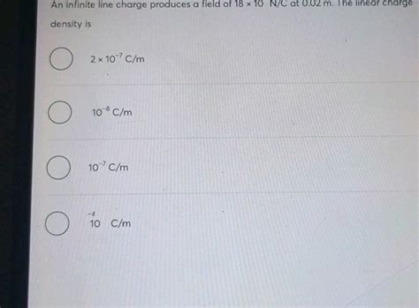 An Infinite Line Charge Produces A Field Of Studyx