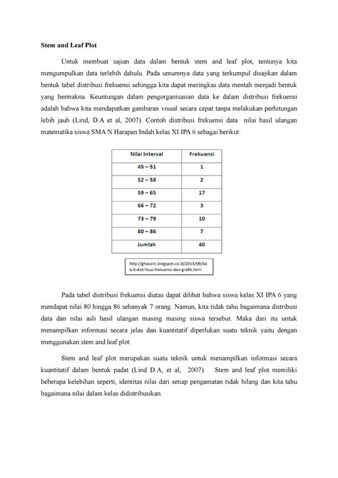 Stem And Leaf Plot Pareto Simpulan Numerik Stem And Leaf Plot Untuk