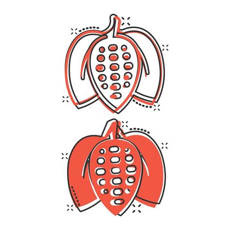 ícone de feijão de cacau em estilo cômico ilustração em vetor creme de
