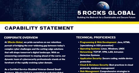 Cyber Capabilities Statement 5rocks Global Overview