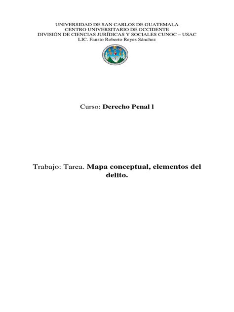 Elementos Del Delito Pdf Castigos Ley Pública