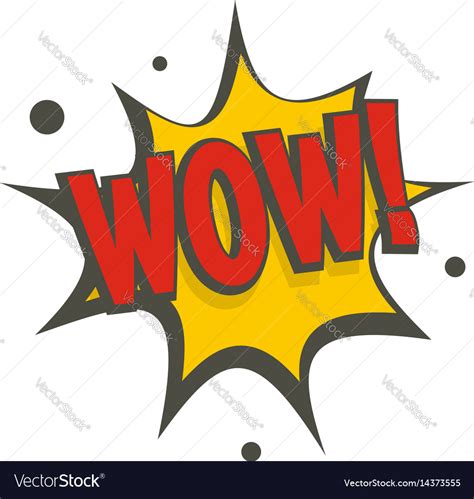 Wow comic text speech bubble icon isolated Vector Image
