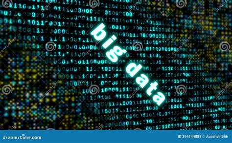 Big Data Word On Moving Binary Code Background Stock Video Video Of Horizontal Science 294144885