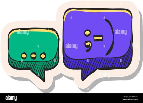 Hand Drawn Chatting Icon In Sticker Style Vector Illustration Stock