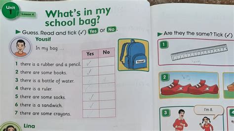 انكليزي رابع ابتدائي كتاب الطالب صفحة 12 و 13 الوحدة الأولى Lesson