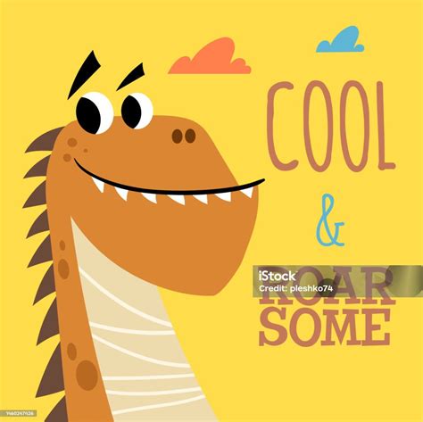 귀여운 공룡 어린이 디자인 티셔츠 생일 전단지 및 초대장에 가장 적합합니다 디노 파티 템플릿입니다 벡터 그림입니다 만화에 대한 스톡 벡터 아트 및 기타 이미지 Istock