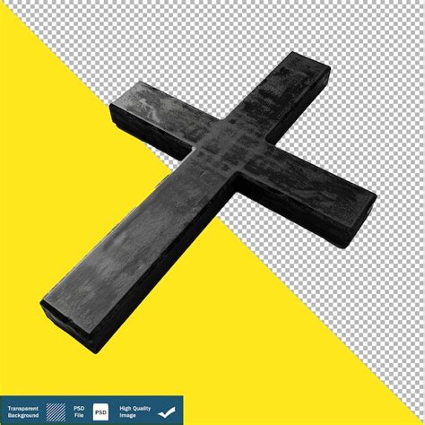 Premium PSD Black D Cross On White Background Stylize Transparent Background Png Psd