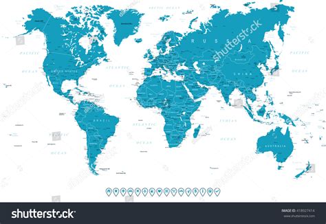 World Map Navigation Icons Illustration Highly Stock Vector Royalty Free 418927414 Shutterstock