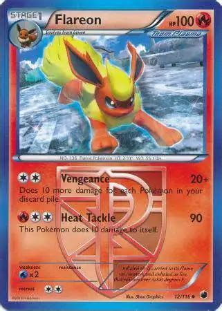 Pokemon Trading Card Game Black White Plasma Freeze Single Card Uncommon Flareon ToyWiz